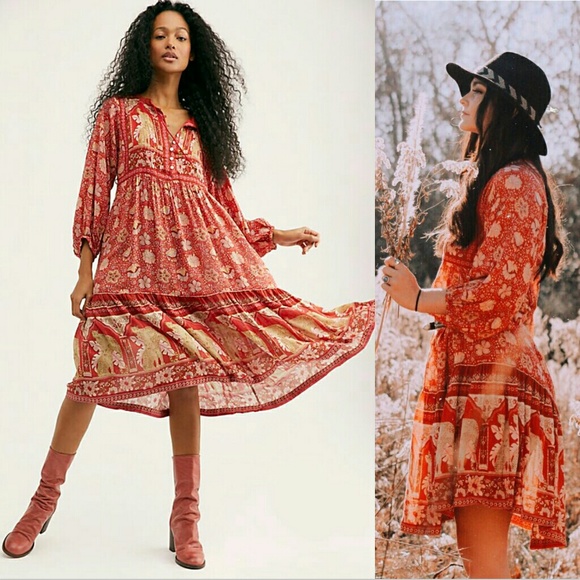 Spell | Dresses | New Spell Designs Poinciana Cherry Gown Dress Xs ...
